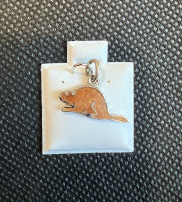 Vintage Sterling Enamel Beaver Charm 925 | eBay