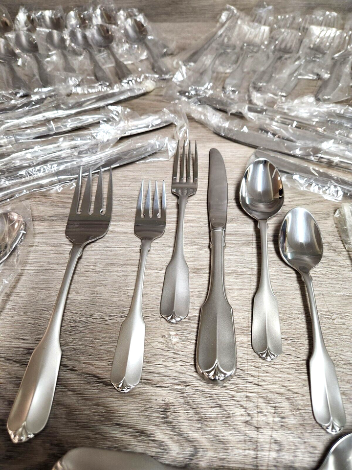ONEIDA CUBE 18/10 STAINLESS SATIN GLORIA FLATWARE SET SERVICE FOR 12 66 ...