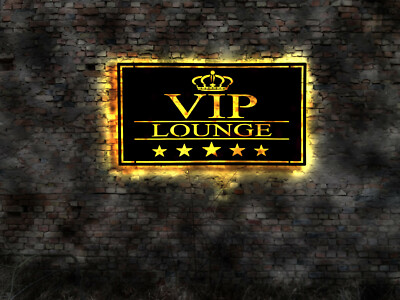 VIP V.I.P. Lounge Leuchtschild Leuchtreklame Schild Blechschild ...