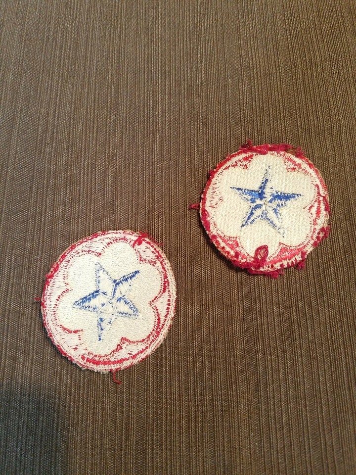 Two (2) Vintage Army Service Forces Patches WWII US Army Round Red ...