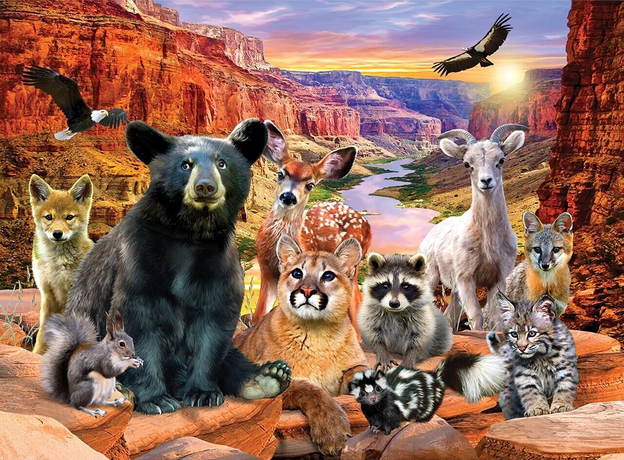 Jigsaw puzzle Animals of Grand Canyon National Park 100 Piece NEW 19 ...