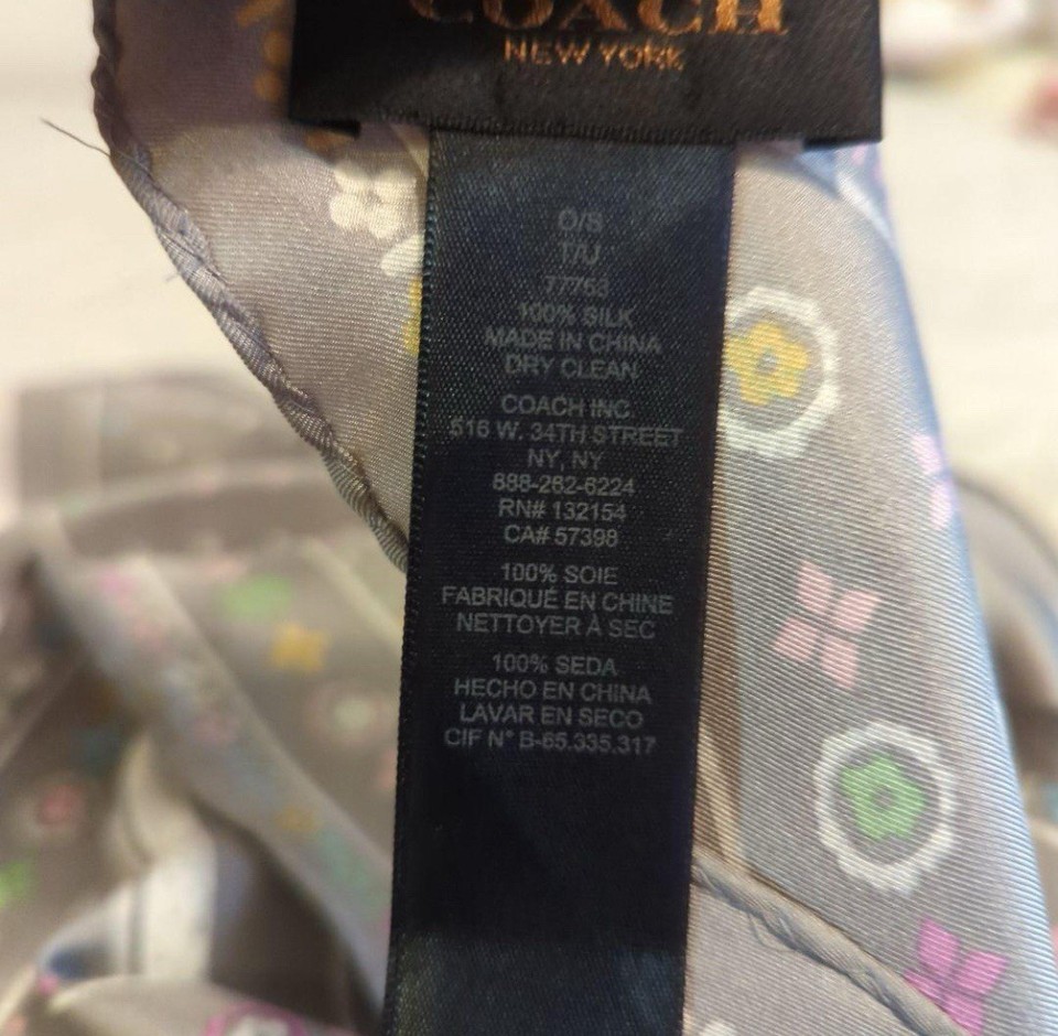 Coach Skull Flower Bandana Pattern Silk Scarf Diamond Shape | eBay