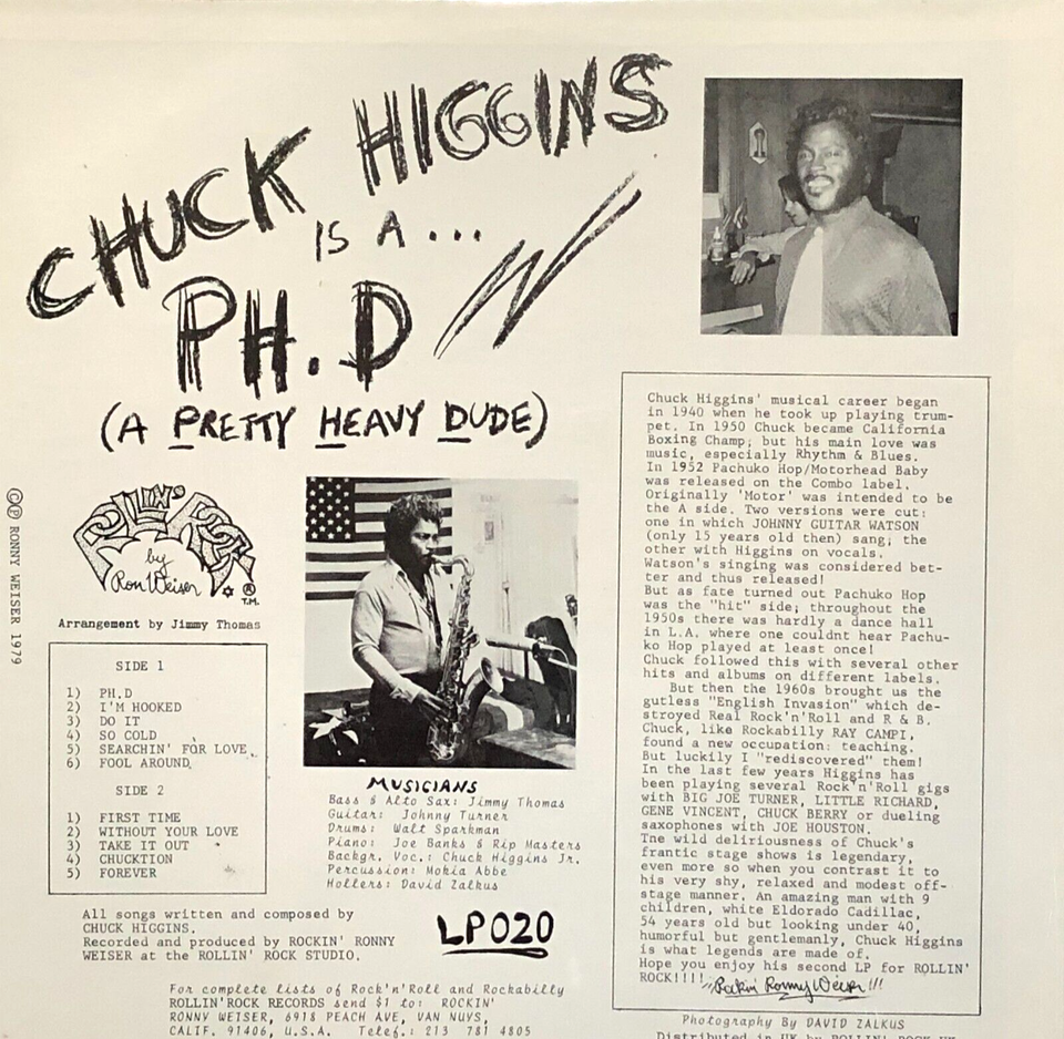 CHUCK HIGGINS Is A... Ph.D (Pretty Heavy Dude)-Vinyl LP Record-Brand ...