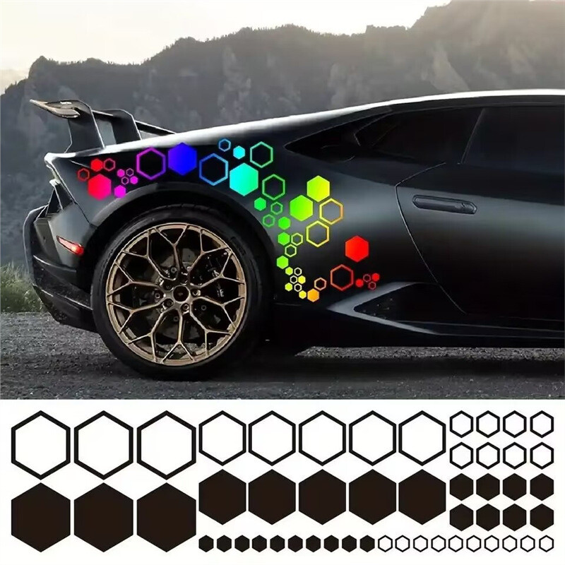 Car Body Side Hexagonal Honeycomb Pattern ﻿sticker Vinyl Decal Decor ...