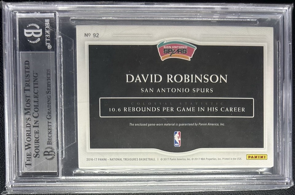 DAVID ROBINSON BGS 8.5 2016 NATIONAL TREASURES COLOSSAL LOGOMAN PATCH 1 ...