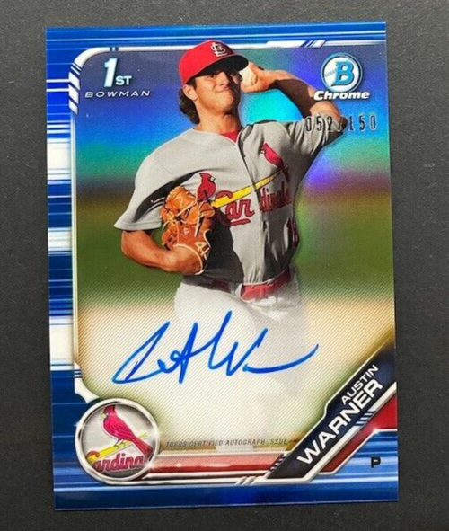 2019 Bowman Chrome - Austin Warner #CPA-AW Cardinals - 1st Blue /150 ...
