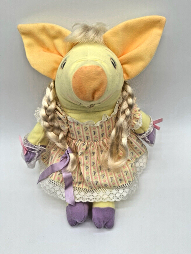 Vintage Hallmark Pretty Piggies Southern Belles Yellow Pig Plush ...