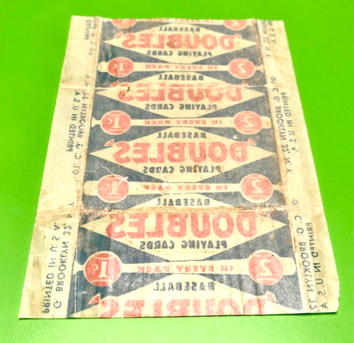 1951 Topps Doubles “Red Back” Baseball Card Wax Wrapper VINTAGE ...