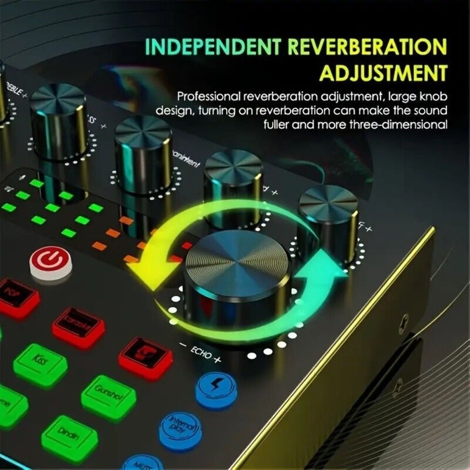 1set V8S Sound Card Live Streaming Appliance Microphone Audio Card ...