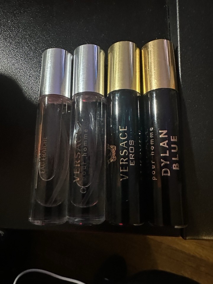 Versace Mens Cologne 4pc Set Lot 5ml Man Pour Homme Eros Dylan Blue NO ...