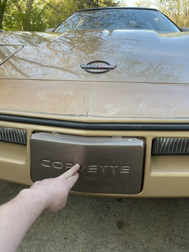 1984-1990 C4 Corvette Cover Front Filler Bumper License Plate 14049269 ...
