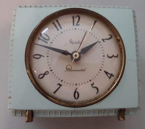 Vintage Westclox S7-J Green Glo-Larm Electric Clock FOR REPAIR OR PARTS ...