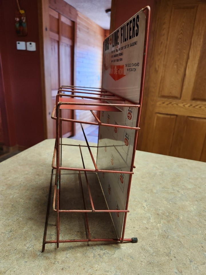RARE WIX FILTERS VINTAGE METAL STORE DISPLAY SHELF SIGN GARAGE GAS OIL ...