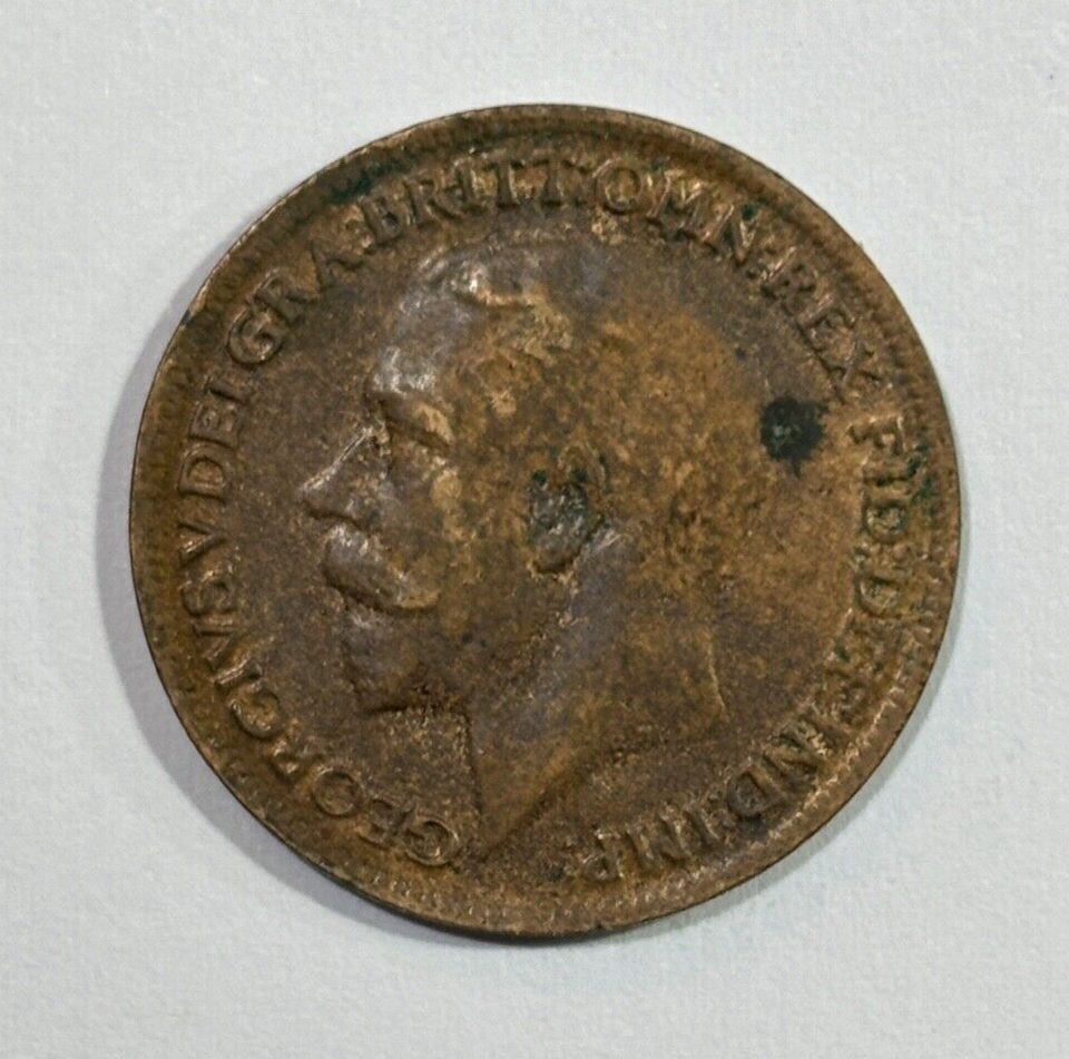1917 Great Britain 1 Farthing - George V Coin | eBay
