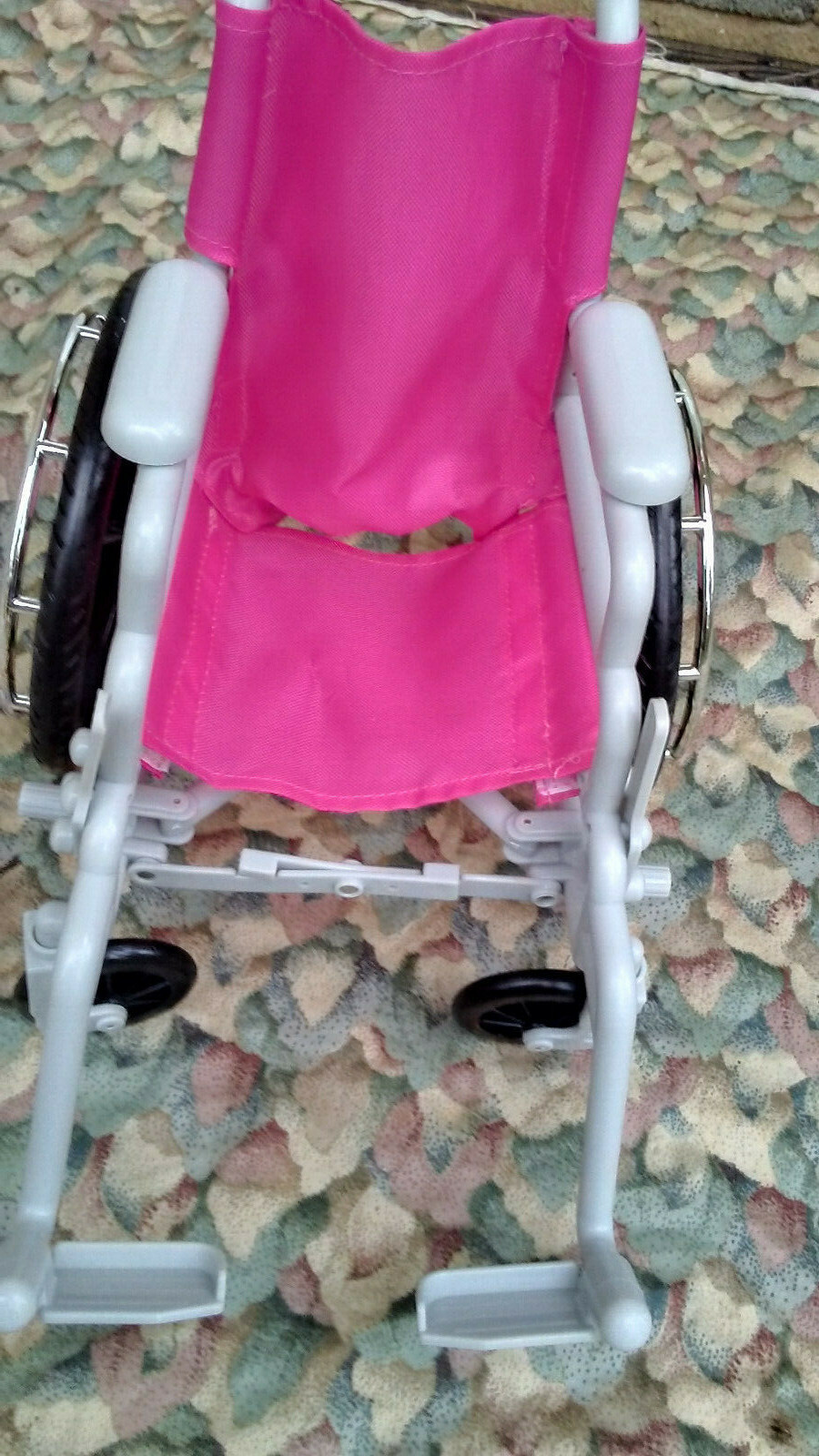 ENERTEC TOY WHEELCHAIR FITS 9 INCH DOLLS FOLDS PINK AND GRAY | eBay
