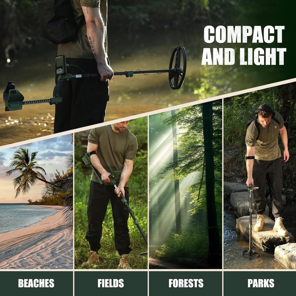 PRO LCD Display Metal Detector 12 inch Coil Gold Digger Hunter IP68 ...