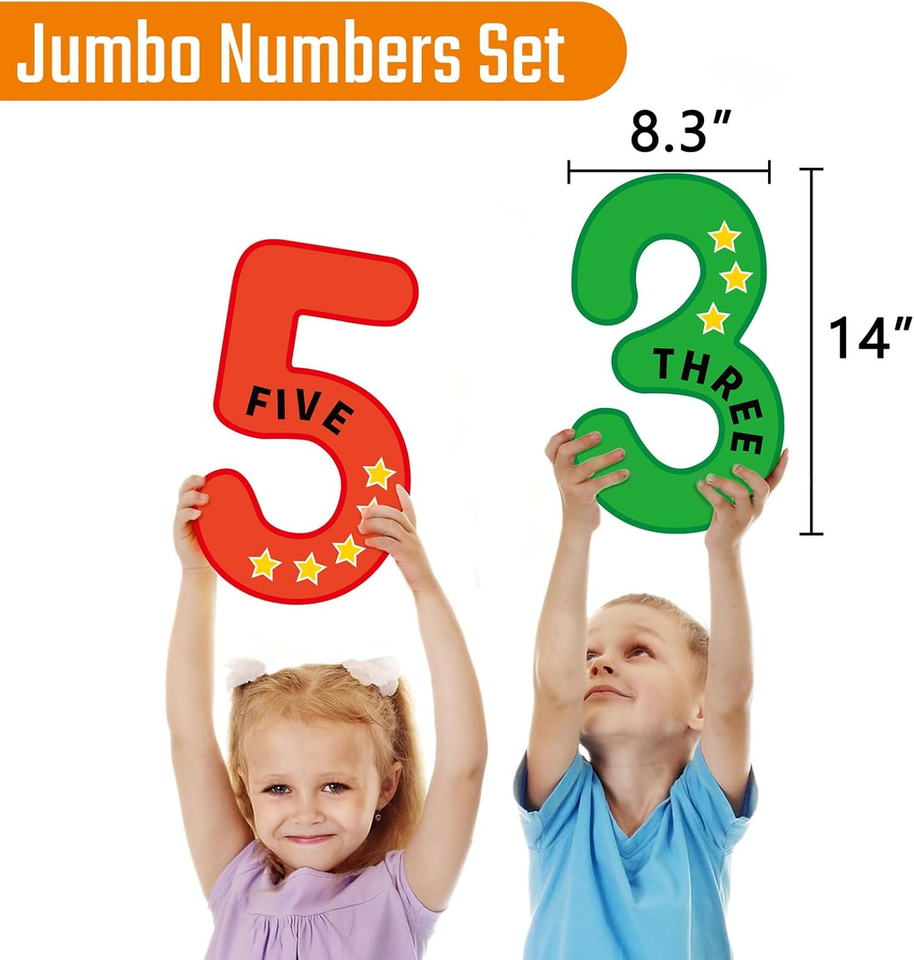 Jumbo Numbers Colorful Bulletin Board Educational Learning Math Posters ...