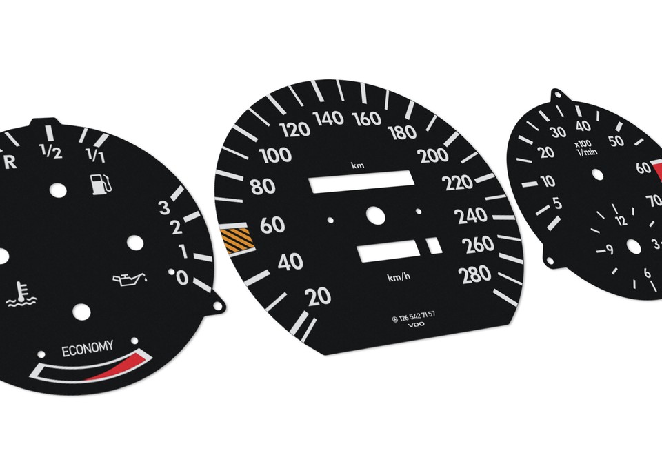 Mercedes-Benz W201 - Speedometer dials MPH to km/h Gauges | eBay
