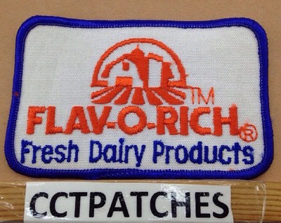 VINTAGE EMBROIDERY FLAV-O-RICH FRESH DAIRY PRODUCTS PATCH (ORANGE) | eBay