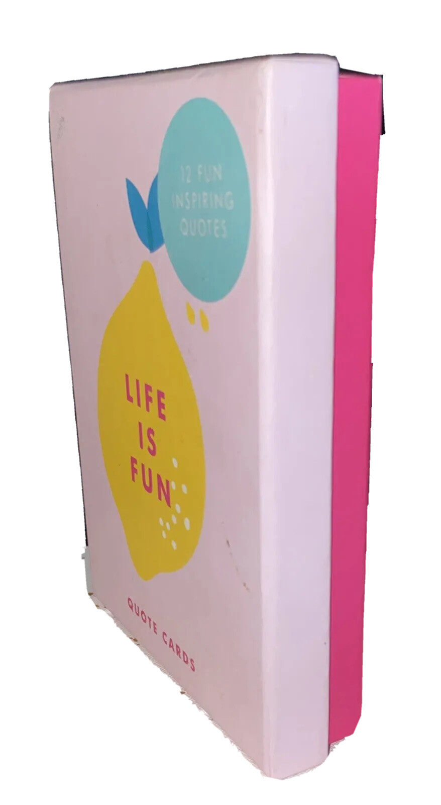 Kikki K Empty cardboard small box life is fun quote cards 10.5 x 14.5 x ...