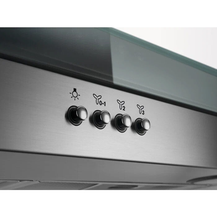 Zanussi ZHC62653XA Cooker Hood 60cm Square Glass Chimney Extractor Fan ...