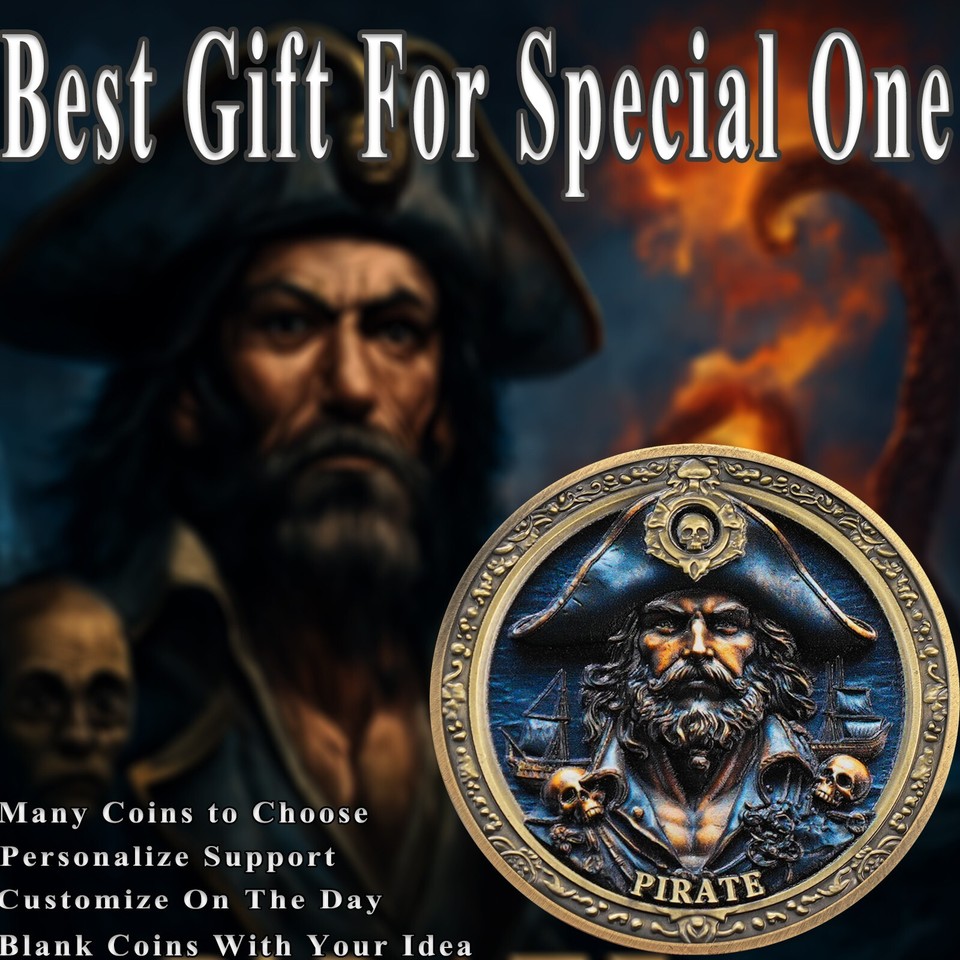 Original Pirate Coin | EDC Reminder Coin Pirate Captain Souvenir ...