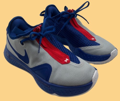 NIKE Mens PG 4 Blue Grey Red Sneakers CQ7339-991 Size 8.5 Slight Wear ...
