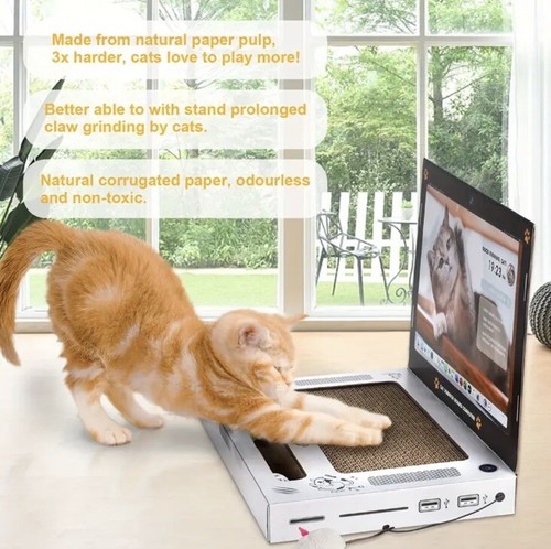 Cardboard Cat Scratcher Laptop Shape | eBay