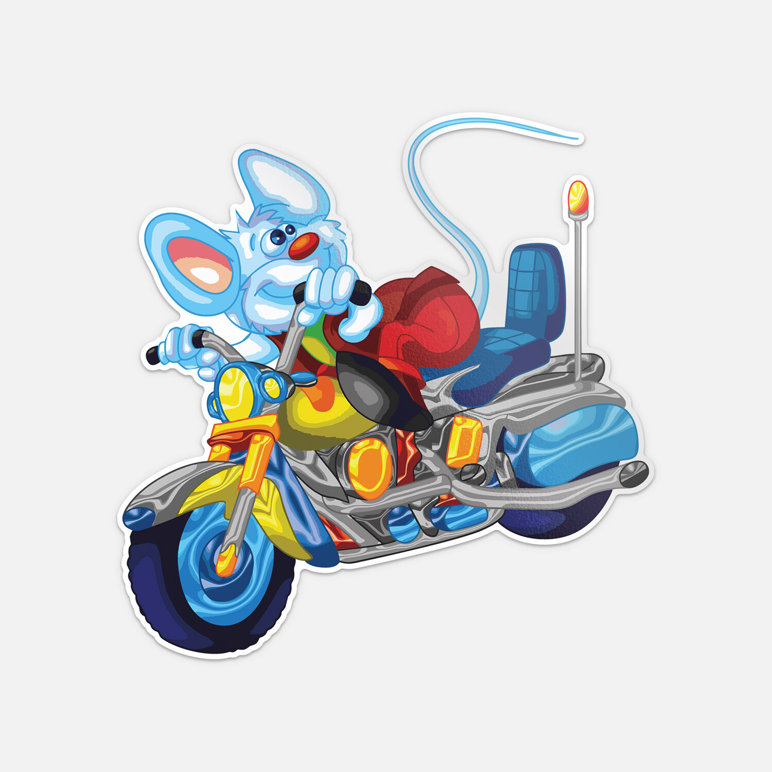 Cute Cartoon Mouse Biker Auto Moto Vinyl Sticker Decal | eBay