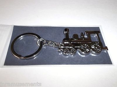 Train Keychain Locomotive Keyring-Silver Chrome Railroad Choo-Choo ...