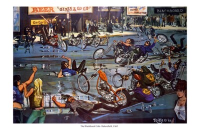 Dave Mann Ed Roth Studios Print Poster Chopper Bike Blackboard Cafe ...