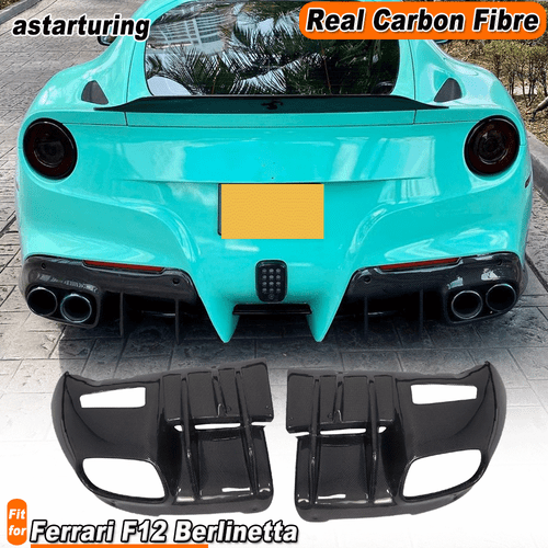 For Ferrari F12 Berlinetta 2012UP Carbon Fiber Rear Bumper Diffuser ...