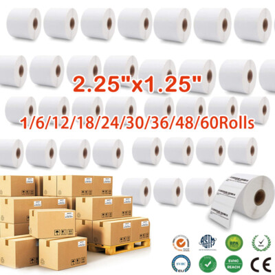 2.25 x1.25 Direct Thermal Barcode Labels Zebra LP2824 TLP2824 LP2844 ...