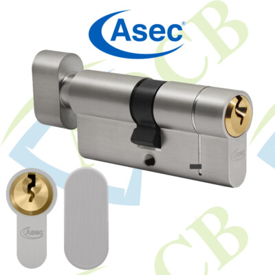 ASEC Vital 6 Pin Key & Turn Euro Dual Finish Snap Resistant Cylinder ...