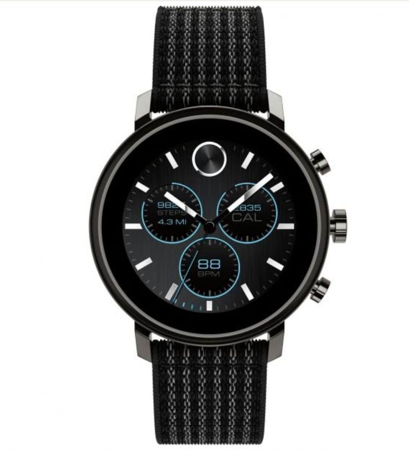 Movado Connect 2.0 Black Fabric Strap 42mm Smartwatch 3660031 | eBay