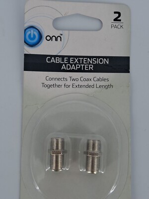 Onn Set of 2 Cable Extension Adapter 2 Pack Connects Coax Cable ...