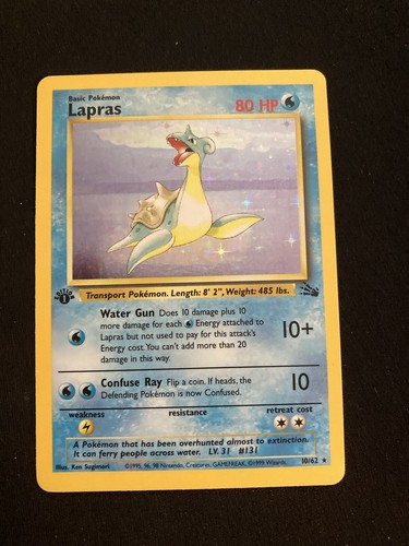 Pokemon Lapras 1st Edition Fossil Holo Rare 10/62 | eBay