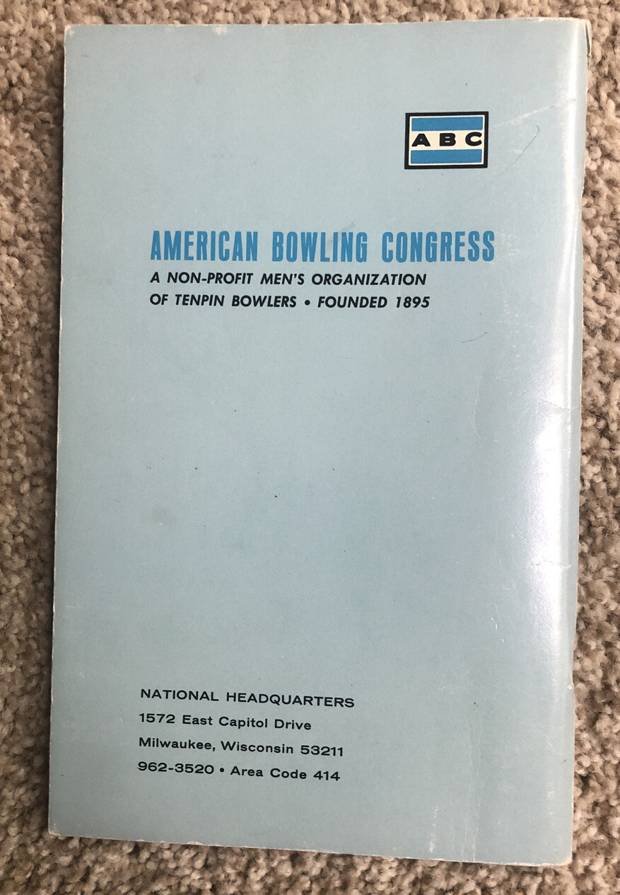 ABC Bowling Average Calculator Booklet 1962 Memorabilia American Bowl ...