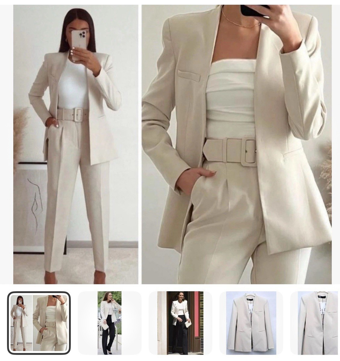 ZARA NEW Women ECRU CREAM BLAZER Jacket XL Extra Large UK 14 ZARA NEW Women ECRU CREAM BLAZER Jacket XL Extra Large UK 14