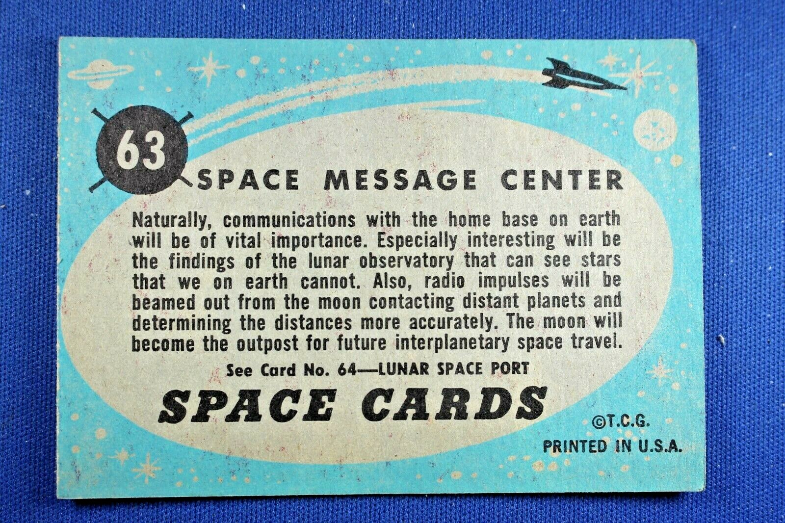 1957 Topps Space Cards - #63 "Space Message Center" - VG Condition | eBay