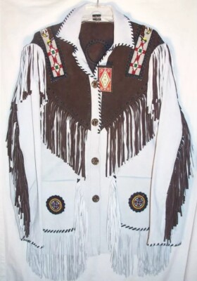 Native American Plains Style Handmade Beads Leather Fringe Jacket ...