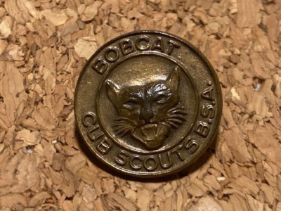 COLLECTIBLE VINTAGE " BOBCAT " CUB SCOUTS OF AMERICA PINBACK PIN BRASS ...