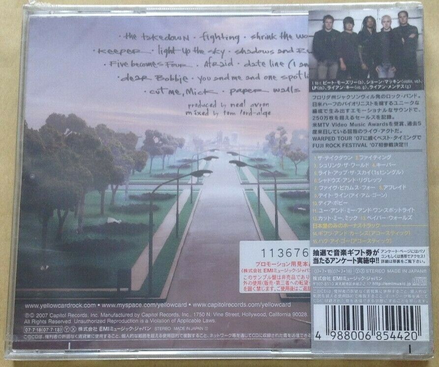 Yellowcard-paper Walls-japan CD Bonus Track D95 for sale online | eBay