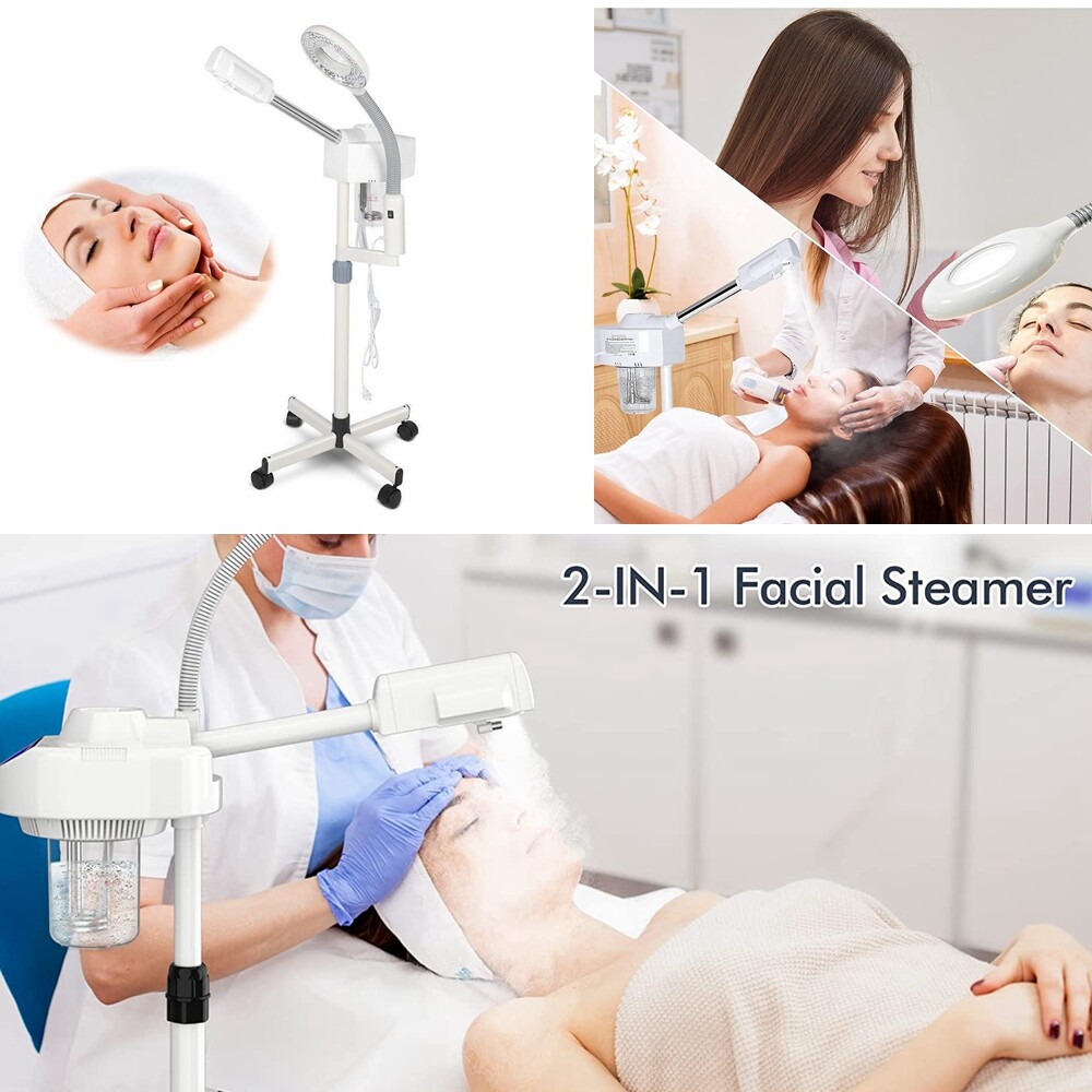 2 in 1 Face Steamer with Strong Steam and 5X Magnifying Lamp Skin Care ...