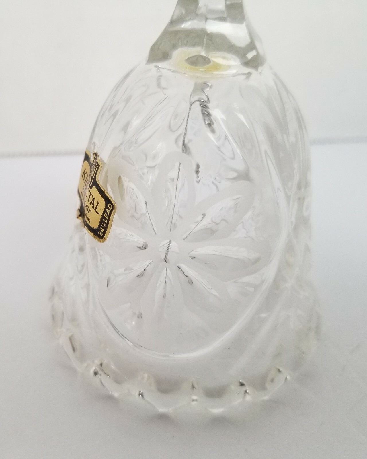 Vintage ZAJECAR 24% Leaded Crystal Glass Bell w/ Crystal Clapper 5 1/2 ...