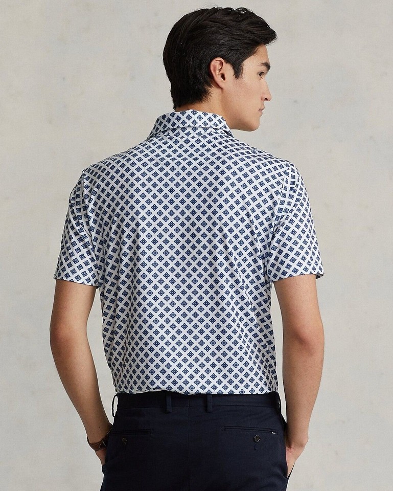 Polo Ralph Lauren Diamond Geometric Golf Soft Sport Shirt Classic Fit ...