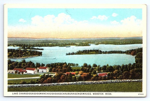 Postcard Lake Chargo Wheeler's Dahlia Garden Webster Massachusetts MA ...
