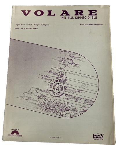 Volare by Modugno, Migliacci & Parish Italian/ English Tri-fold 1958 ...