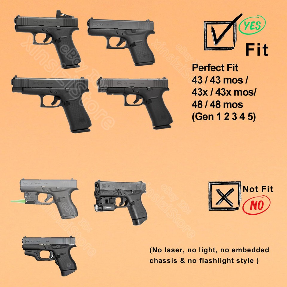 G48 G43 MOS Holster OWB For Glock 43 43X 48 G43x Mos G48 MOS g43 9mm 40 ...