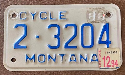 Montana 1994 CASCADE COUNTY MOTORCYCLE License Plate # 2-3204 | eBay